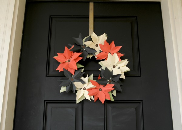 DIY Paper Poinsettia Wreath