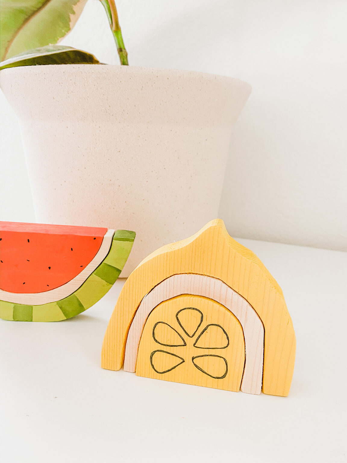 DIY Wooden Fruit Stacking Toys \\ #CoronaCrafting