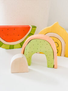 DIY Wooden Fruit Stacking Toys \\ #CoronaCrafting